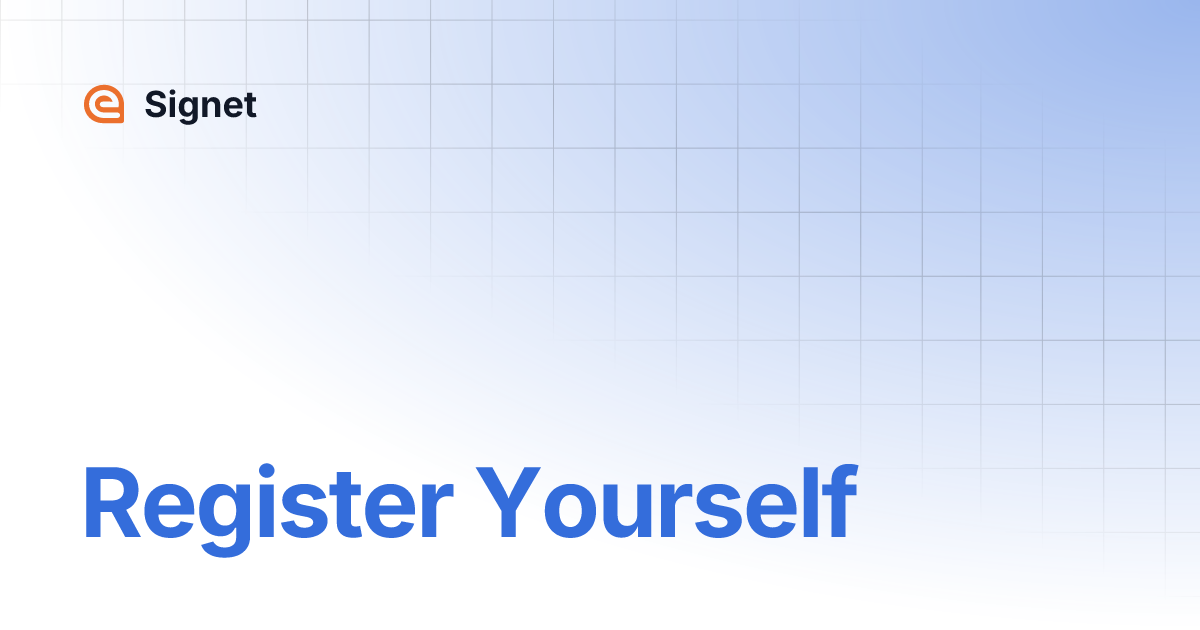 Register Yourself | Signet