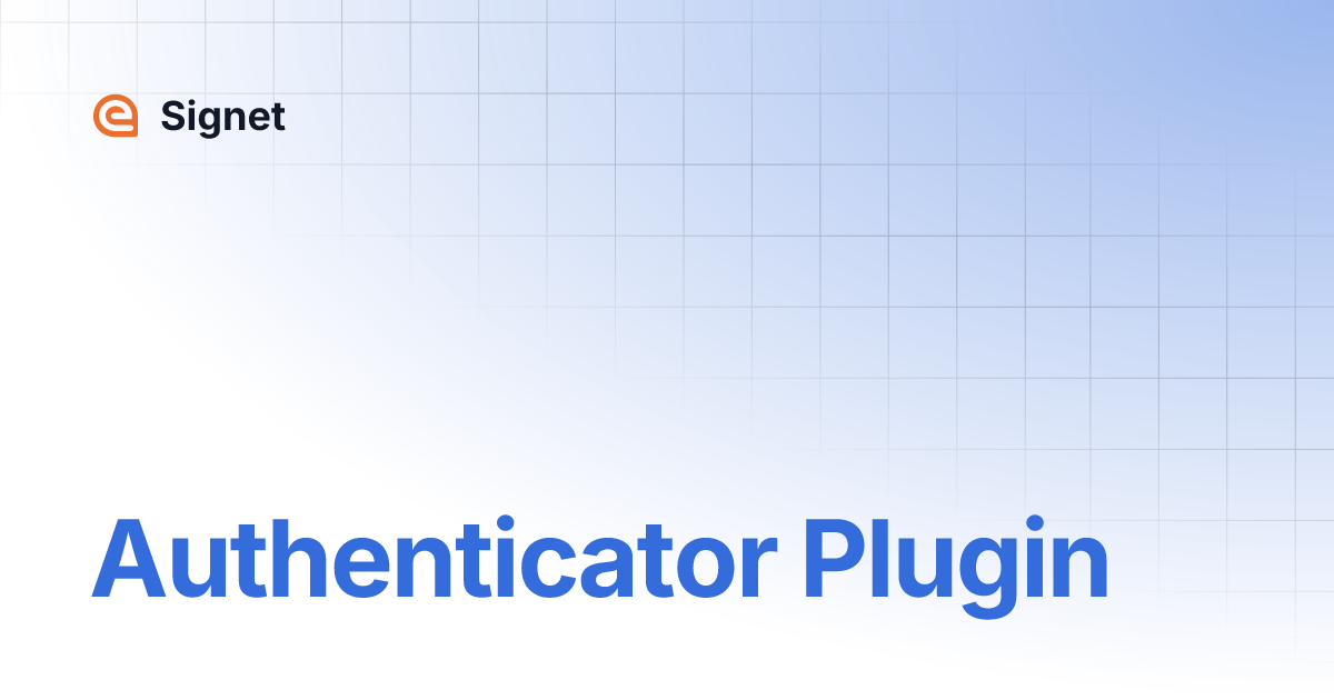 Authenticator Plugin | Signet