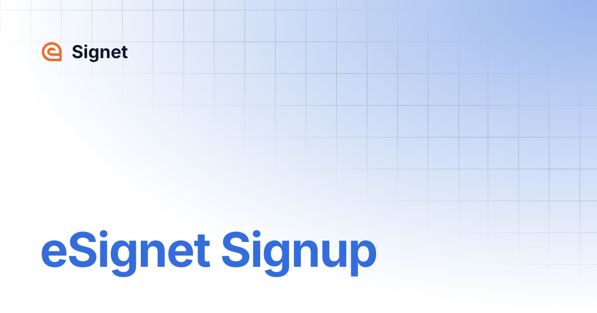 eSignet Signup | Signet